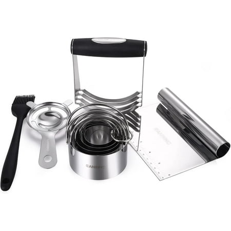 Stainless Steel Biscuit Cutter Set, Dough Scraper, Pastry Blender Knife ...