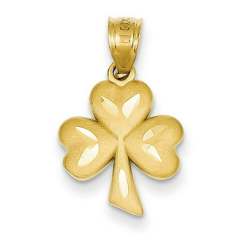 JewelryWeb - 14k Gold Shamrock Charm - Measures 20x13mm - Walmart.com ...