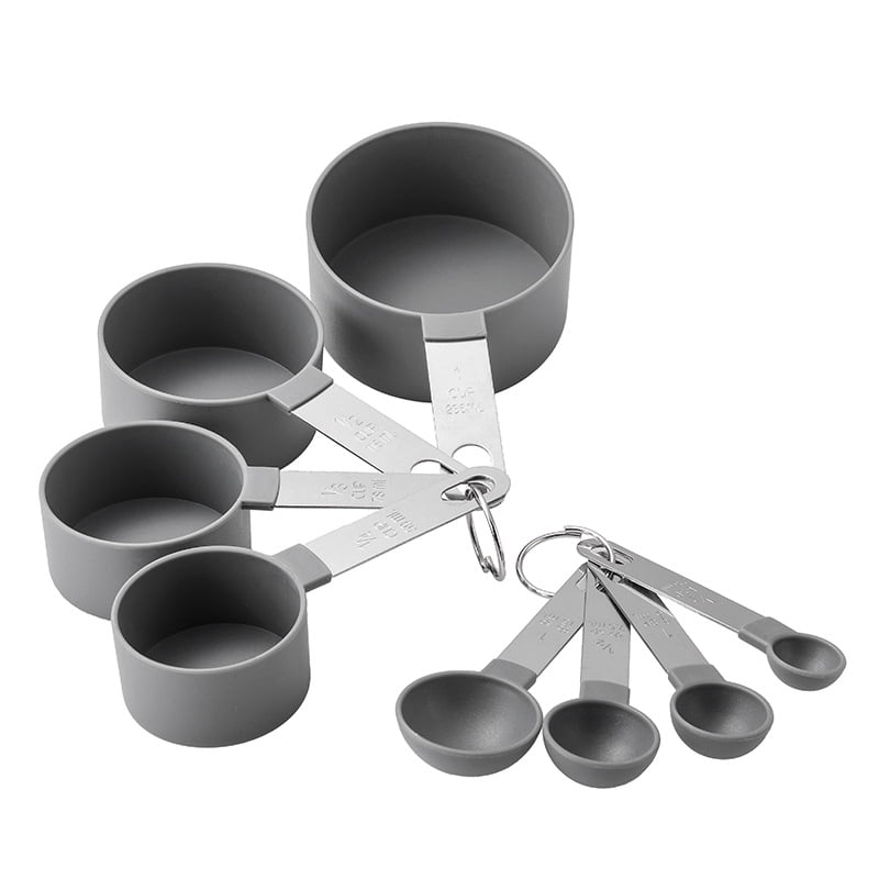 Measuring Cups And Spoons Set Of 8 Pieces Stackable Stainless Steel Measuring Cups And Spoons Set Of 8 Pieces Stackable Stainless Steel