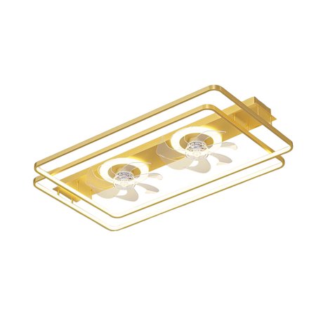 Creative Rectangular 3 Step Dimming Nordic Bladeless Ceiling Fan Lamp ...