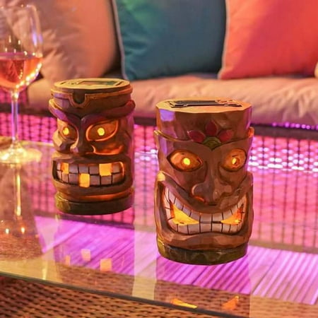 Tiki Head Solar Powered Led Outdoor Decor Garden Light - Garden Design ...