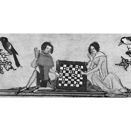 Chess Players, C1340. /Na Man And A Woman Playing Chess. Detail Of An ...