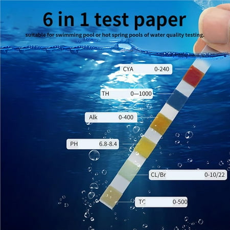 Swimming Pool Test Paper Residual Chlorine PH Value Pool Test Paper ...