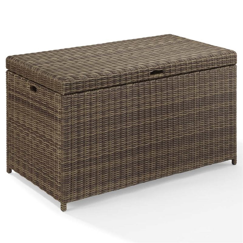 Click here for Pemberly Row Wicker Patio Deck Box In Weathered Br... prices