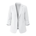 DYTTDG Women's Ruched Sleeve Blazer Jacket | One-Button Notch Lapel ...