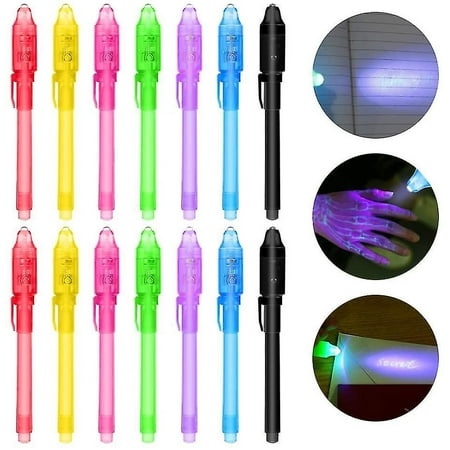 [Pack of 14] secret pen with uv light reusable invisible writing ...