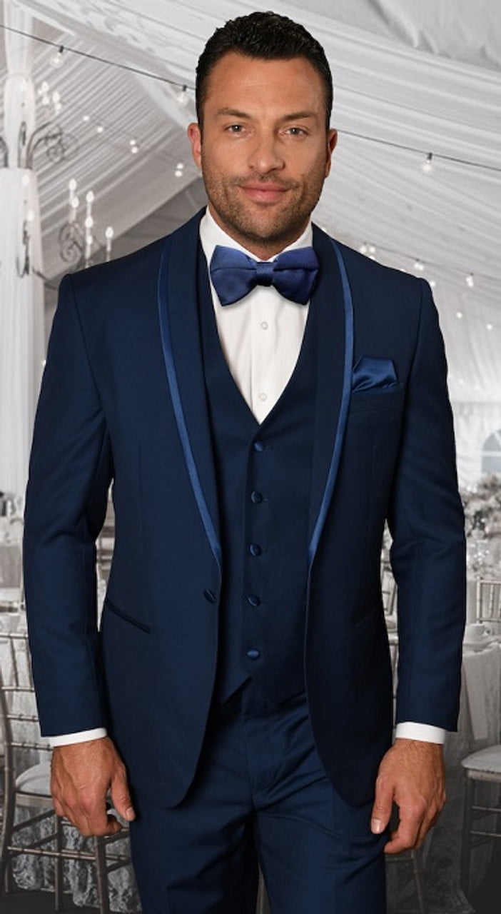 Statement Mens 3 Piece Sapphire Modern Fit Tuxedo Caesar - Walmart.com