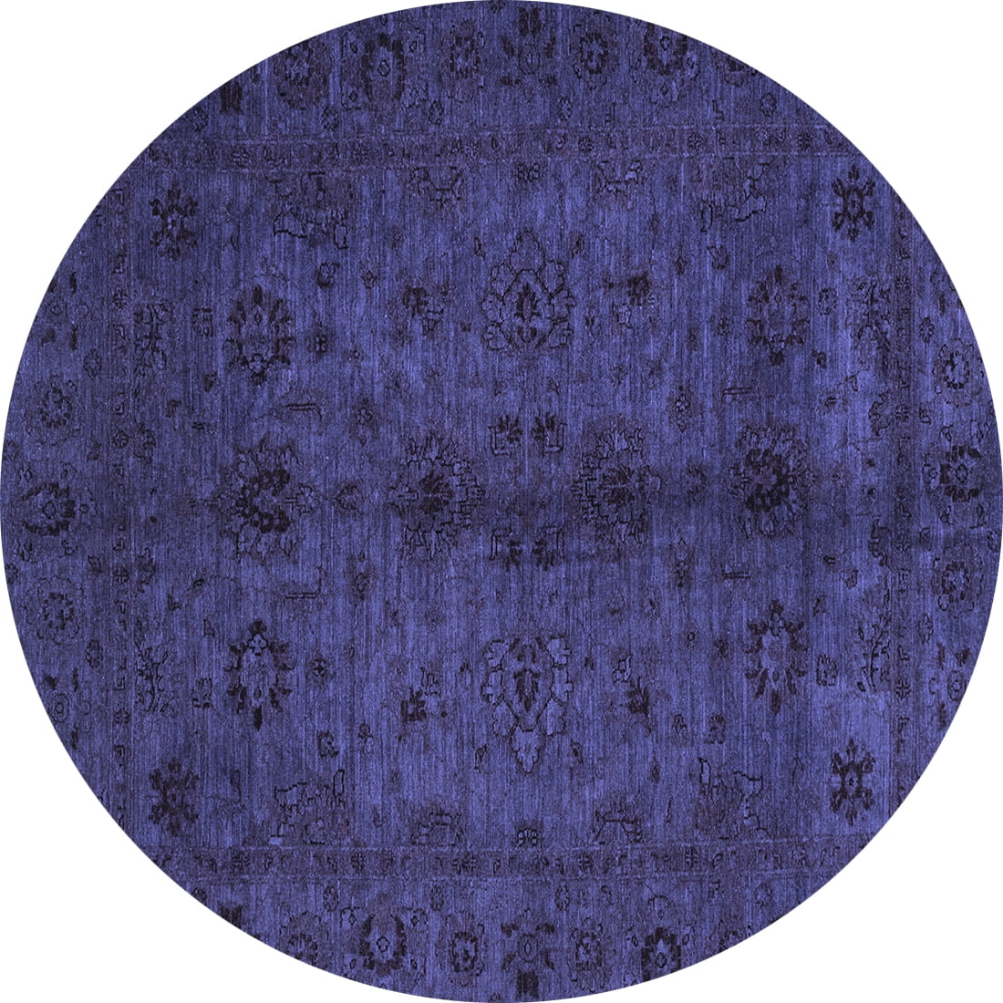 Ahgly Company Indoor Round Abstract Blue Modern Area Rugs, 8' Round ...