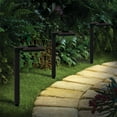 Mainstays Solar Powered Square Black Plastic LED Landscape Down Path ...
