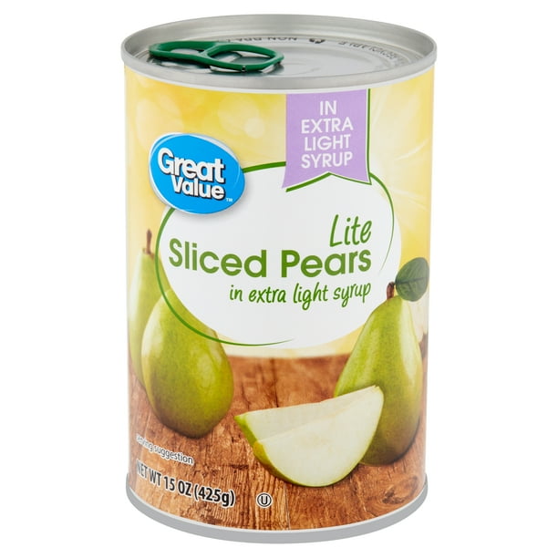 Great Value Canned Lite Sliced Pears, 15 oz - Walmart.com