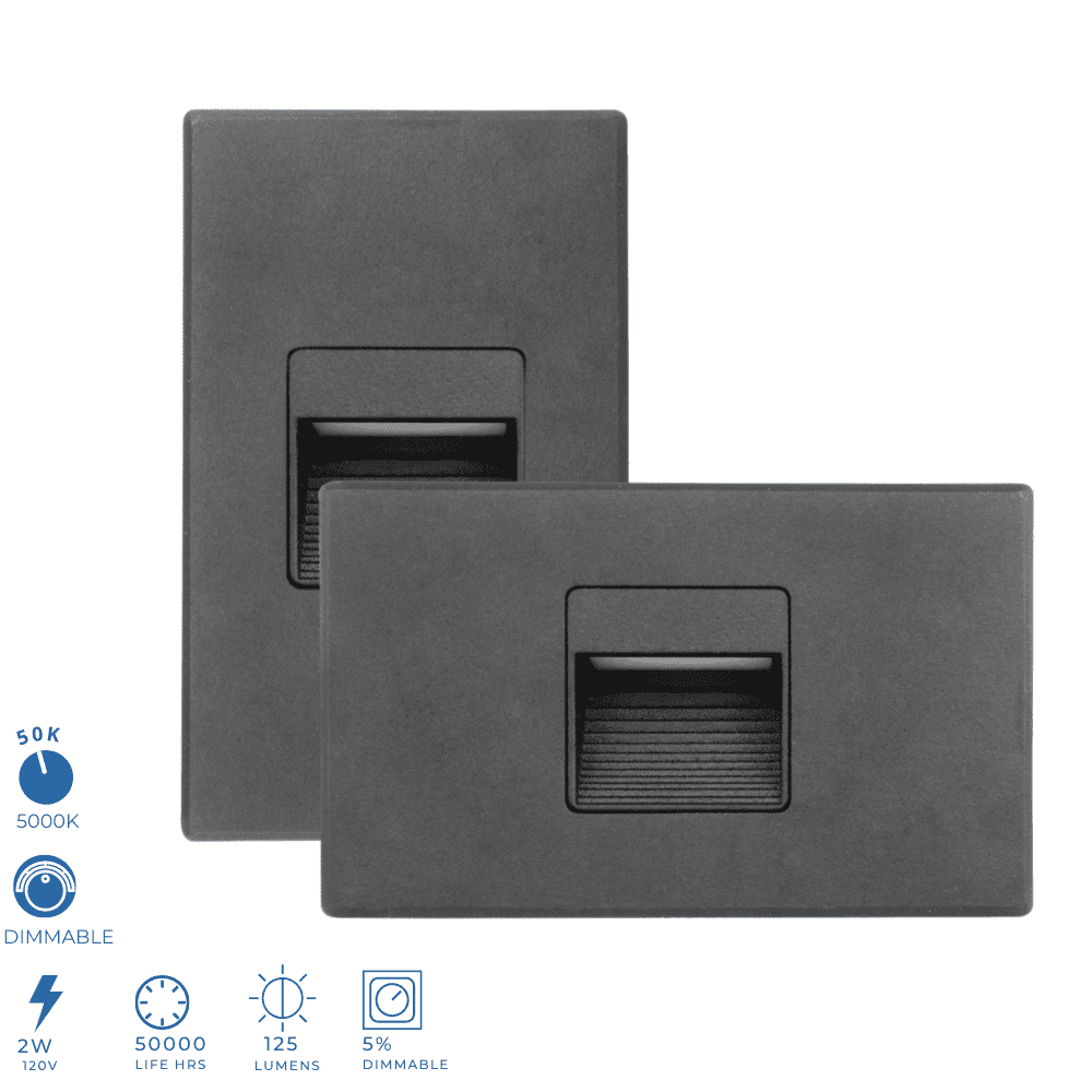 Perlglow 2W-LED Universal(Vertical-Horizontal) Step Lights, Black ...