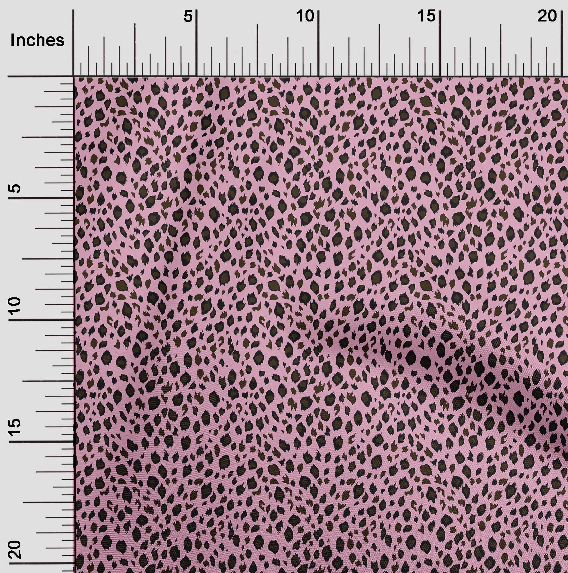 oneOone Organic Cotton Poplin Twill Fabric Leopard Animal Skin Print ...