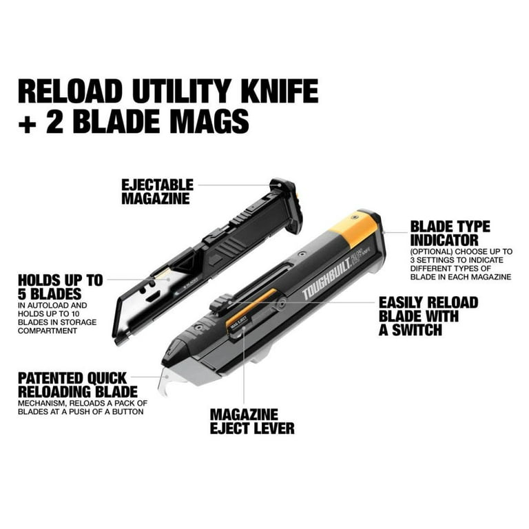 TOUGHBUILT Reload Utility Knife Blade Mags TB-H4S2-03, 58% OFF