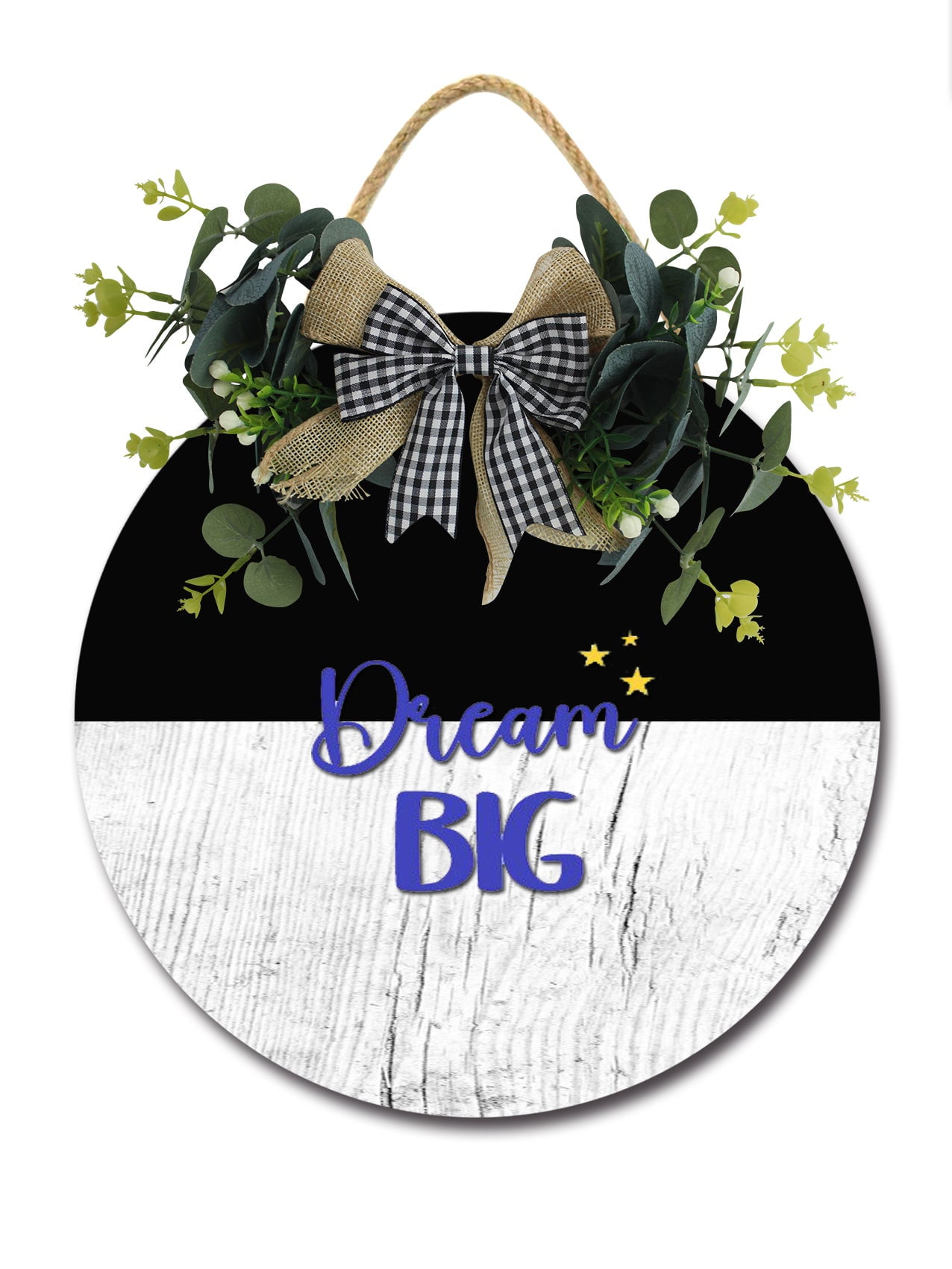 Summer Sign Front Door Porch Decorations, Round Rustic Wood Hanging ...