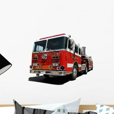Fire Truck Wall Decal by Wallmonkeys Peel and Stick Graphic (18 in W x ...
