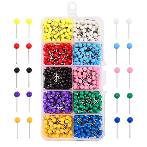 1000PCs Color Plastic Pins with 10 Grids and 10 Colors for Fixing ...