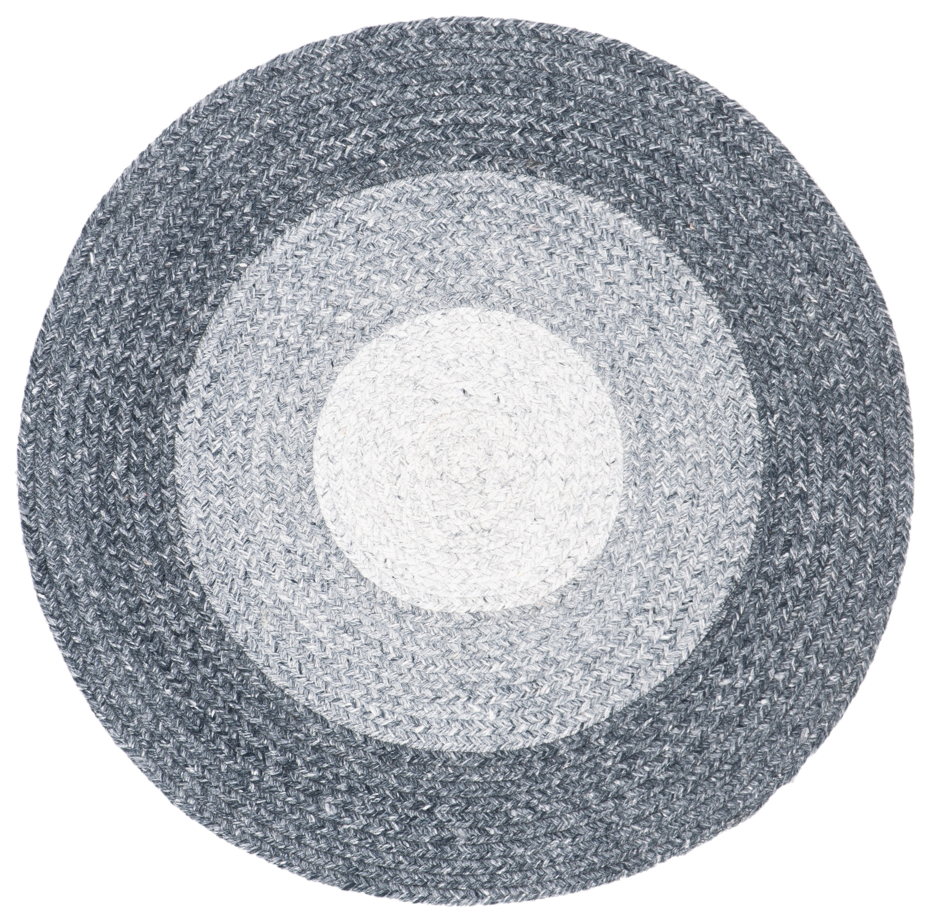 SAFAVIEH Braided Ekaterina Geometric Circles Polyester Area Rug, Grey ...