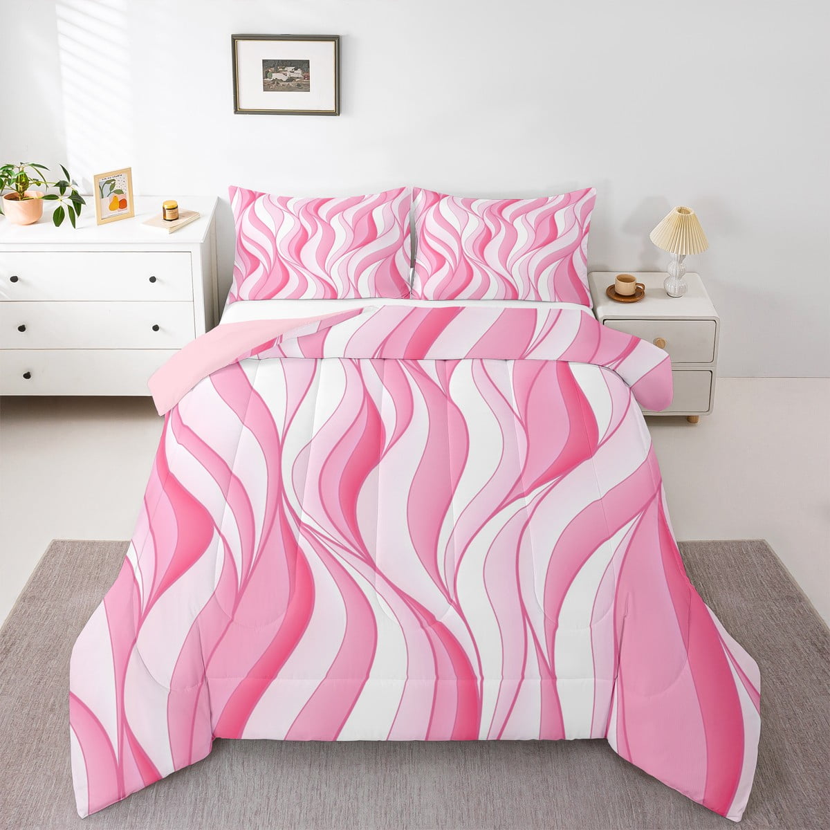 Click here for Erosebridal Pink Stripes Bedding Sets Full With Co... prices