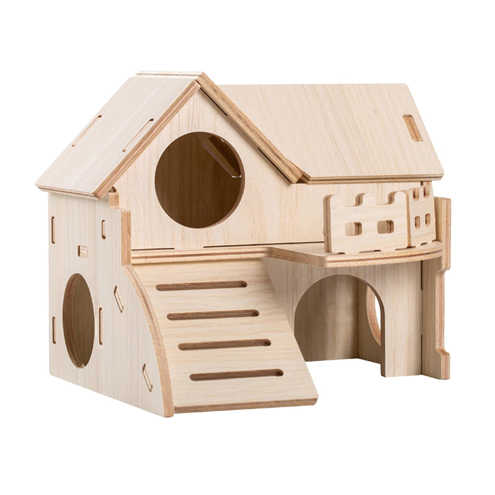 Hamster House and Hideout Multi Chamber Wooden Hamster Exploration Toy ...