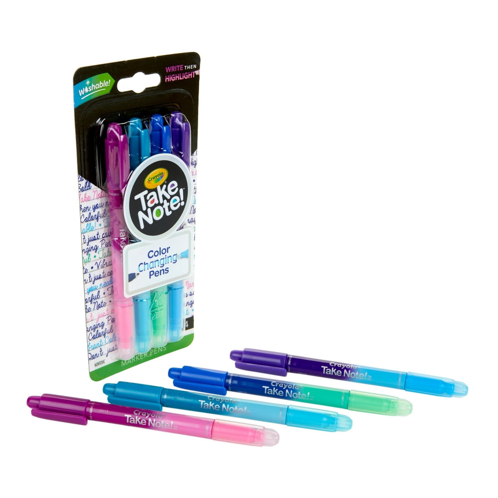 Crayola Take Note Dual-End Color Changing Pens, 4 Count - Walmart.com ...
