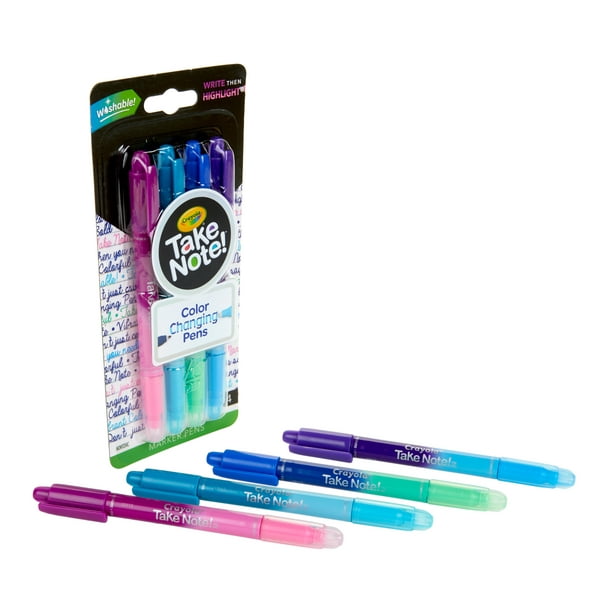 Crayola Take Note Dual-End Color Changing Pens, 4 Count - Walmart.com ...