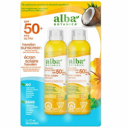 Alba Botanica SPF 50 Hawaiian Coconut Sun Screen, 2 x 177 mL | Walmart ...