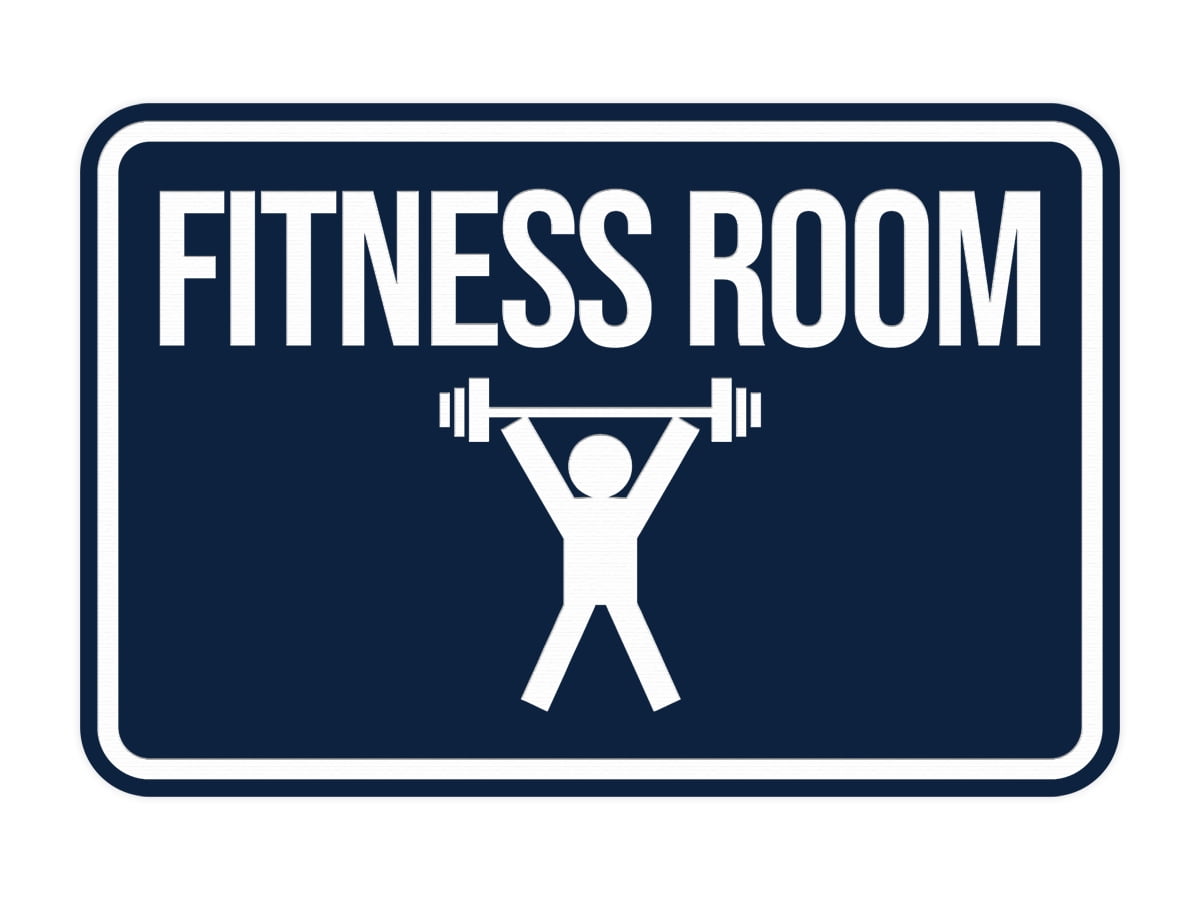 Classic Framed Fitness Room Sign (Navy Blue / White) - Small - Walmart.com