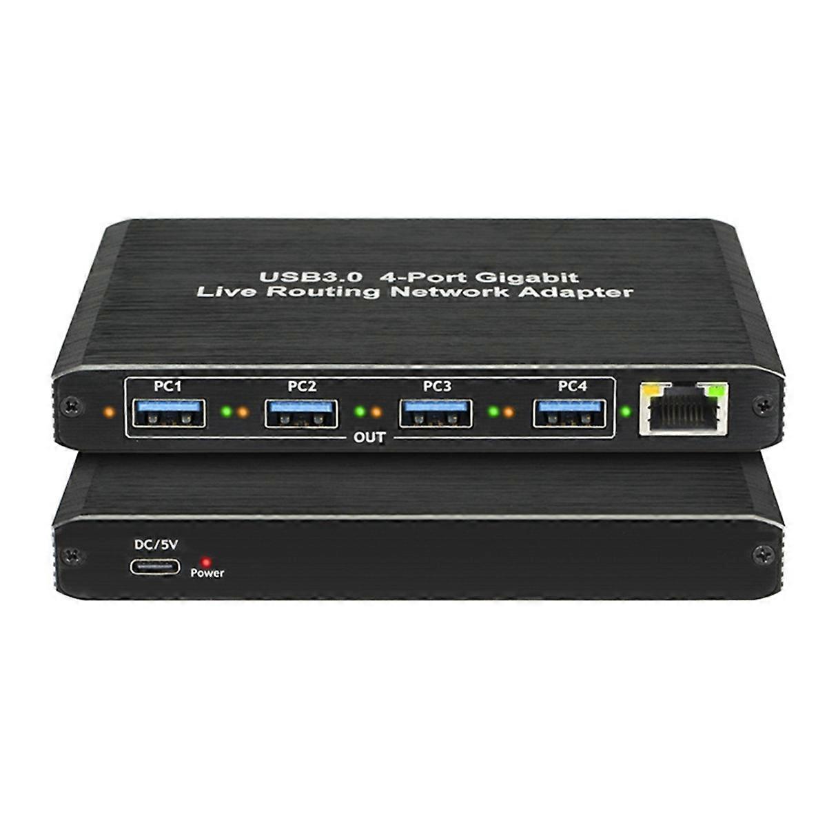USB3.0 Gigabit Network Adapter Plug and Play Driver-Free 4-Port Gigabit ...