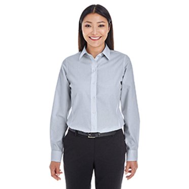 Devon & Jones D640W Ladies Crown Woven Collection Gingham Check ...