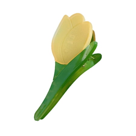 Hesroicy Bright Color Crossing Teeth Big Hair Clip Acetic Acid Tulip ...