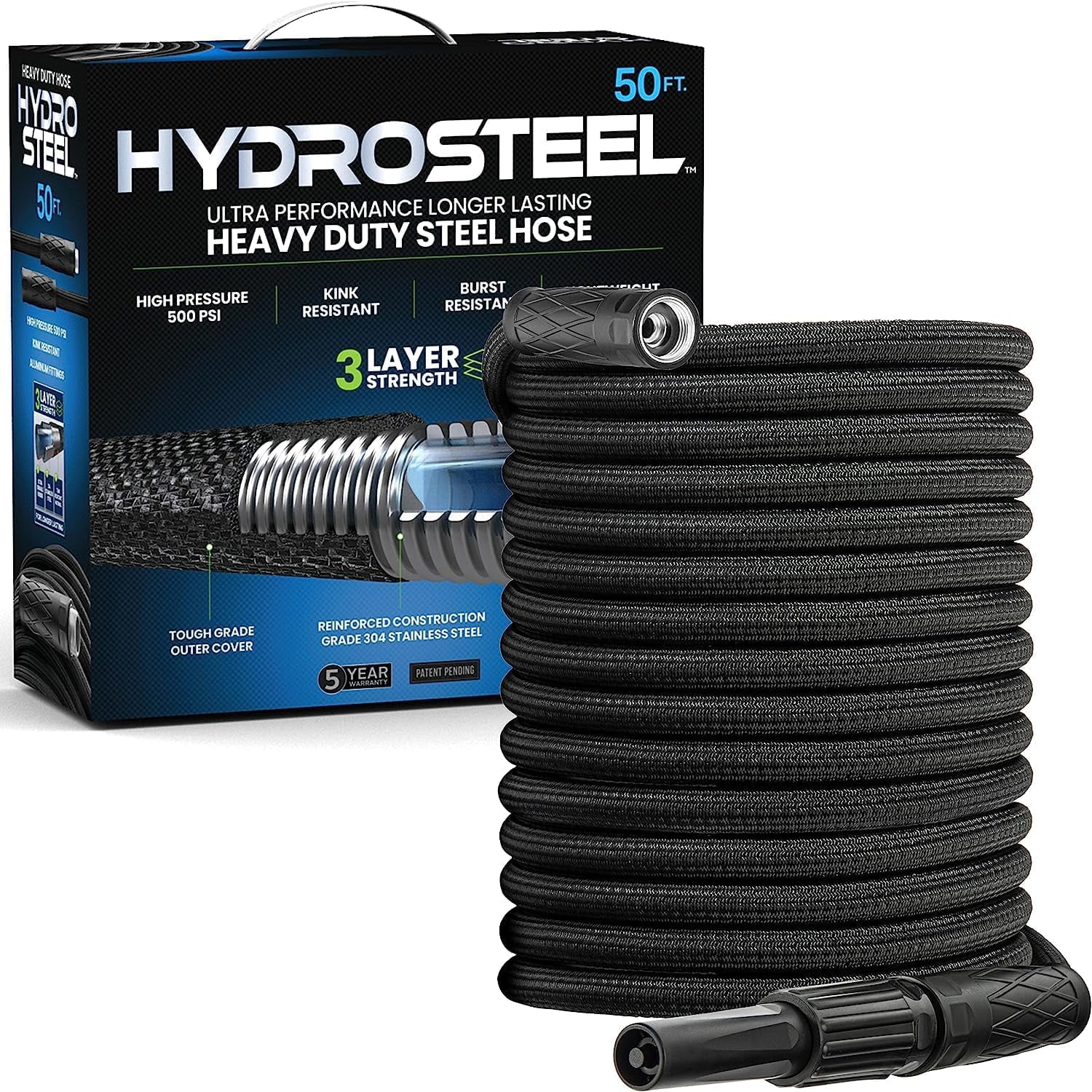 Click here for Hydrosteel 3x Layer Metal Garden Hose 50 Foot heav... prices