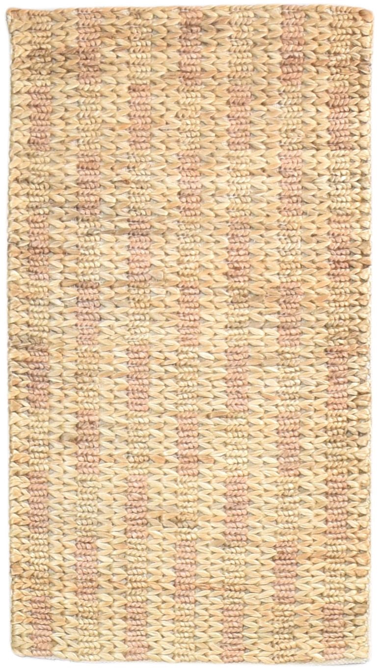Hand-Hooked Beige Jute Rug 2' X 4' Modern Scandinavian Abstract Small ...