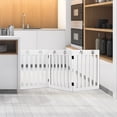 Infans 24" Folding Wooden Freestanding Dog Gate Pet Gate W/360 ...