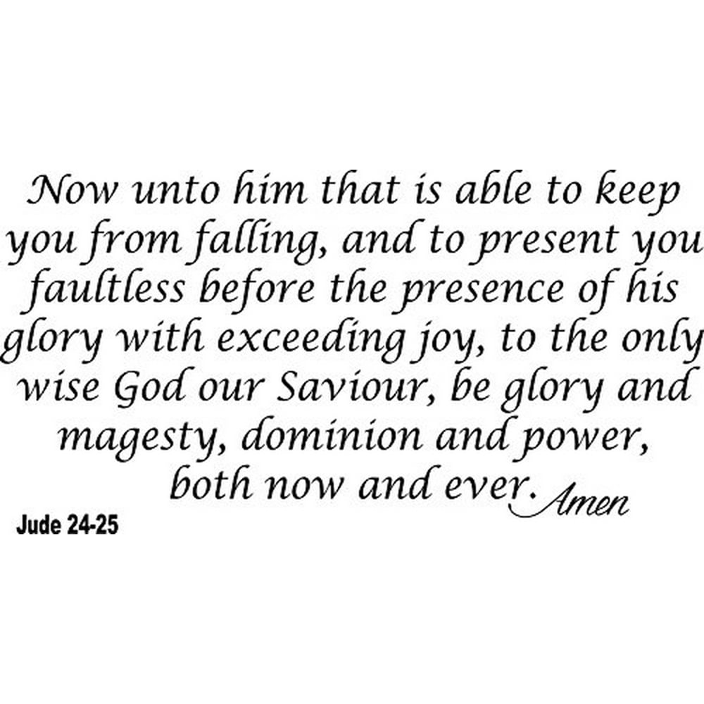 Jude 24-25 KJV 11 x 21 Vinyl Wall Art Decal by Scripture Wall Art. And ...
