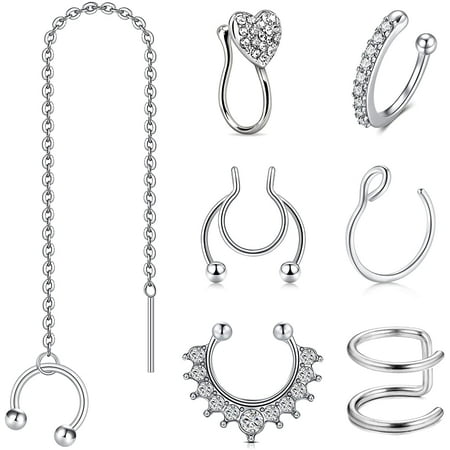 HTWW Fake Nose Cuff Non Piercing Fake Nose Rings for Women Indian ...