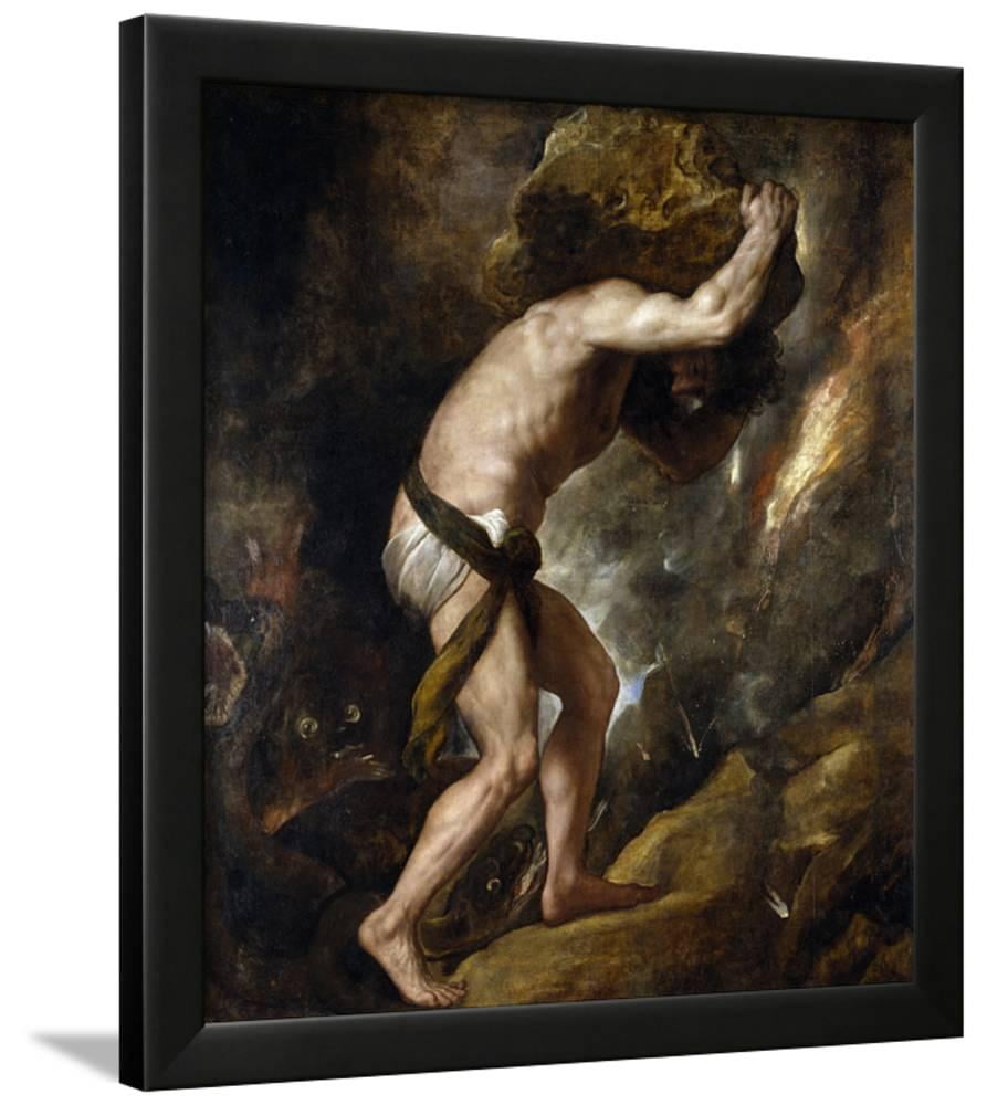 Sisyphus, World Culture Framed Art Print Wall Art by Titian (Tiziano ...