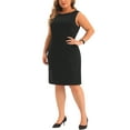 Plus Size Sheath Dress for Women Sleeveless Boat Neck Casual Straight ...