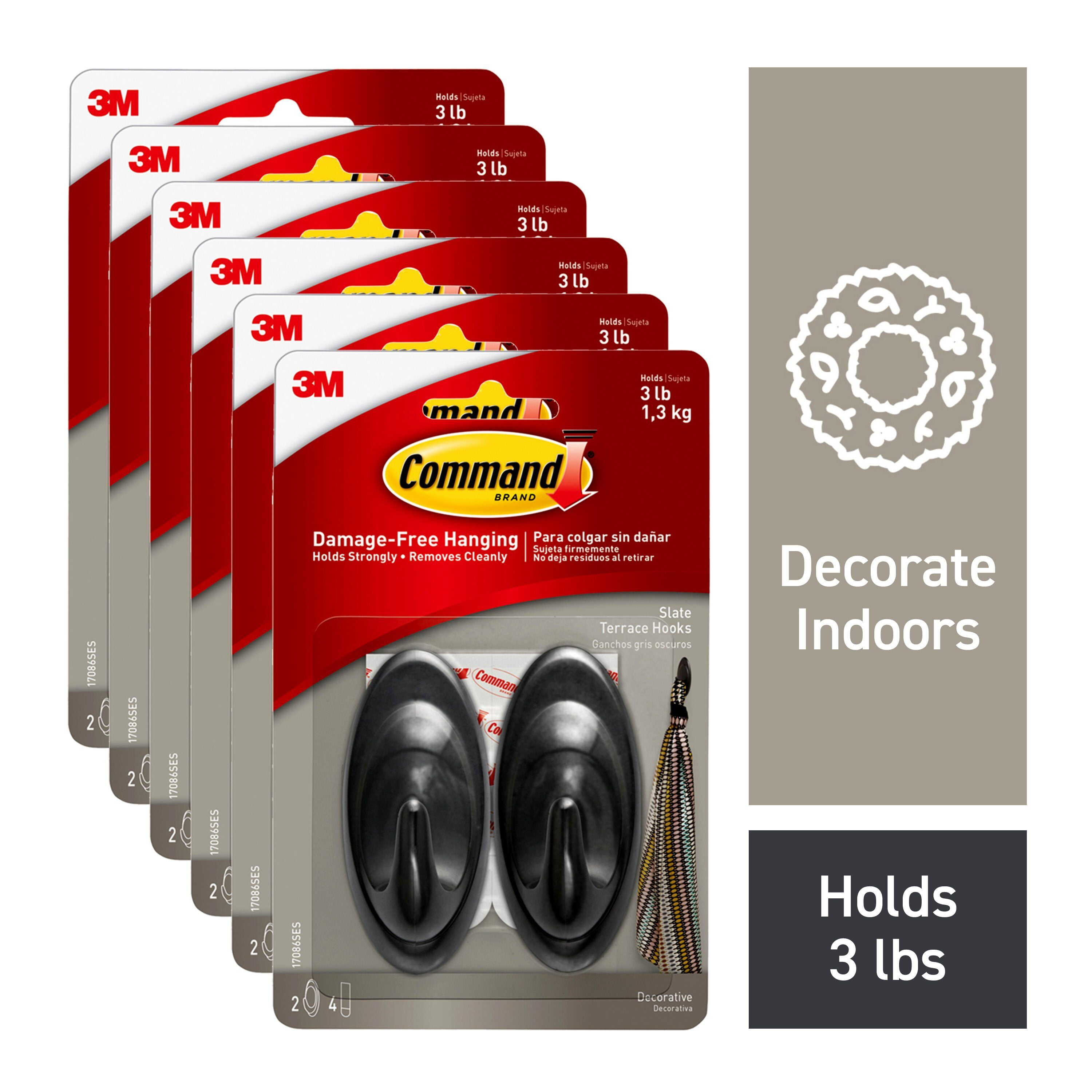 Command Terrace Hook, Slate, 12 Hooks, 24 Strips - Walmart.com