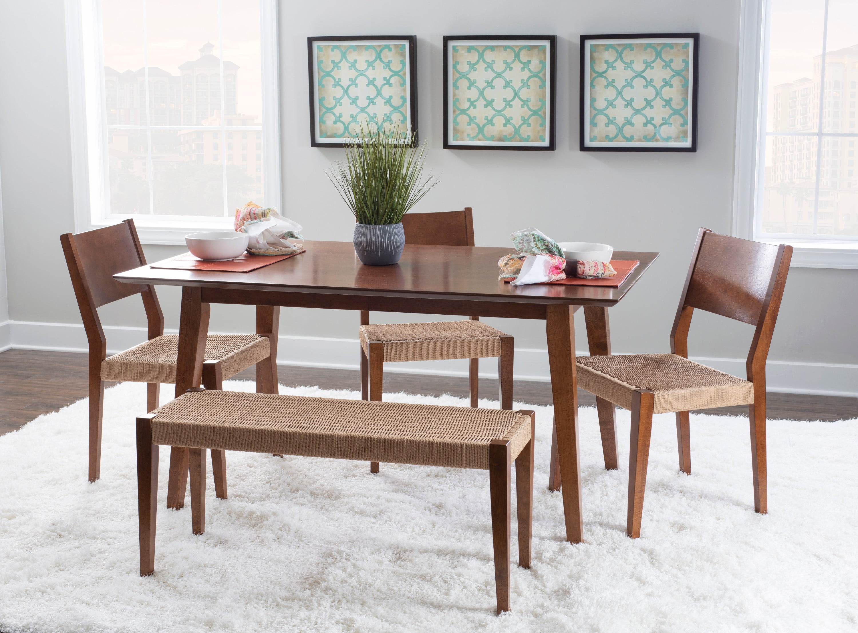 Powell Crawford 6-Piece Dining Set, Multiple Finishes - Walmart.com