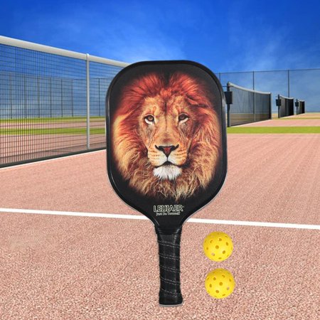 Pickleball Paddle Carbon Fiber Face Portable Racket For Beginner Lion ...
