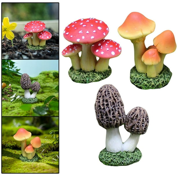 Mini Mushroom Figurines,mushroom Resin Figures Fairy Garden Miniature ...