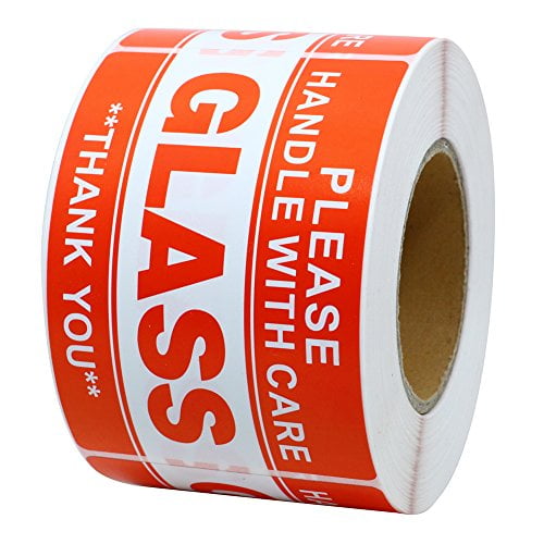 Buy Hybsk 2x3 inch Handle with Care Thank You Glass Stickers Adhesive ...