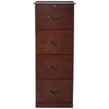 4 Drawer Vertical Wood Lockable Filing Cabinet, Cherry - Walmart.com