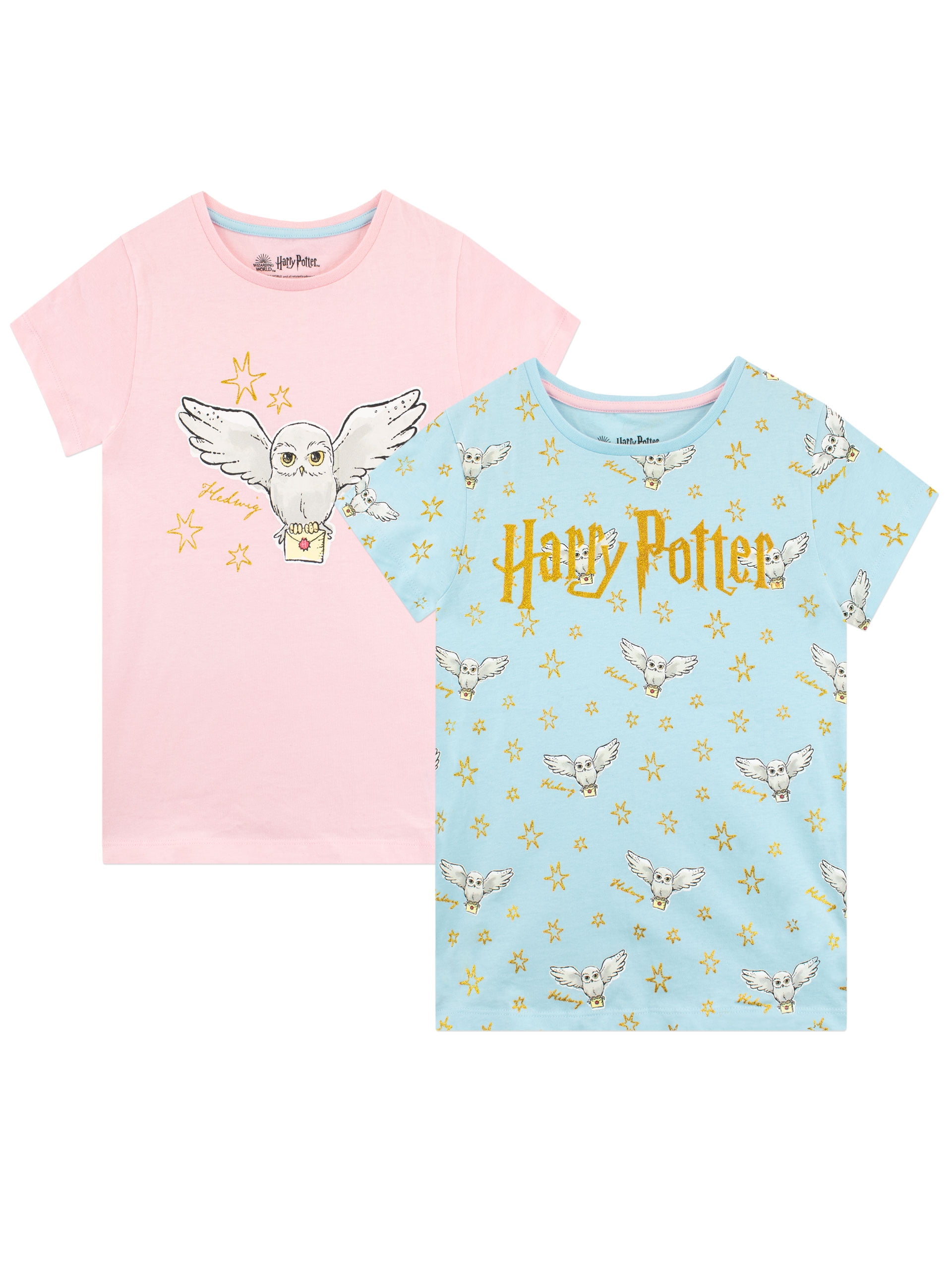 Harry Potter Girls Hedwig T-shirt 2 Pack Sizes 6-14 - Walmart.com