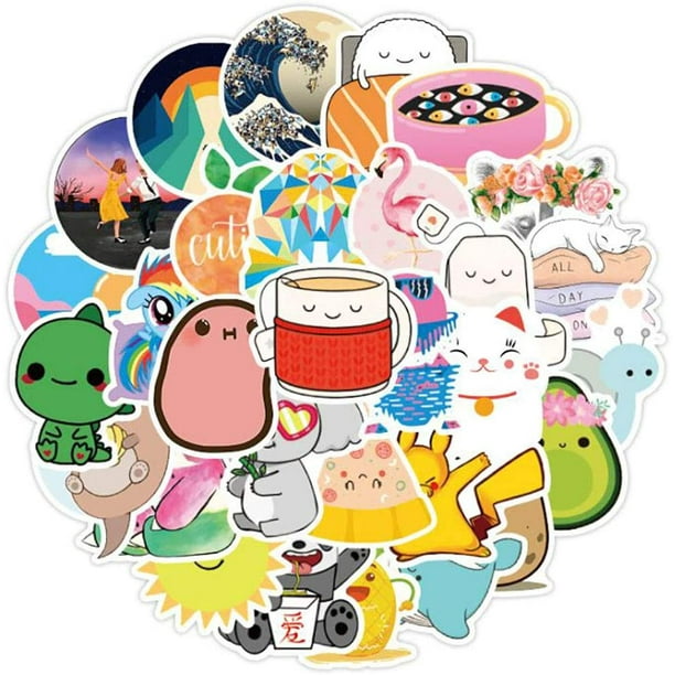 50 Pcs Cute Cartoon Laptop Stickers for Kids, Teen, Girl Trendy Water ...