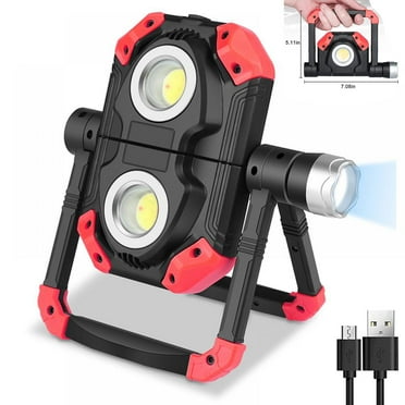 Might-D-Light 10-Watt 400-Lumen Dark Gray Rechargeable Folding LED Work ...