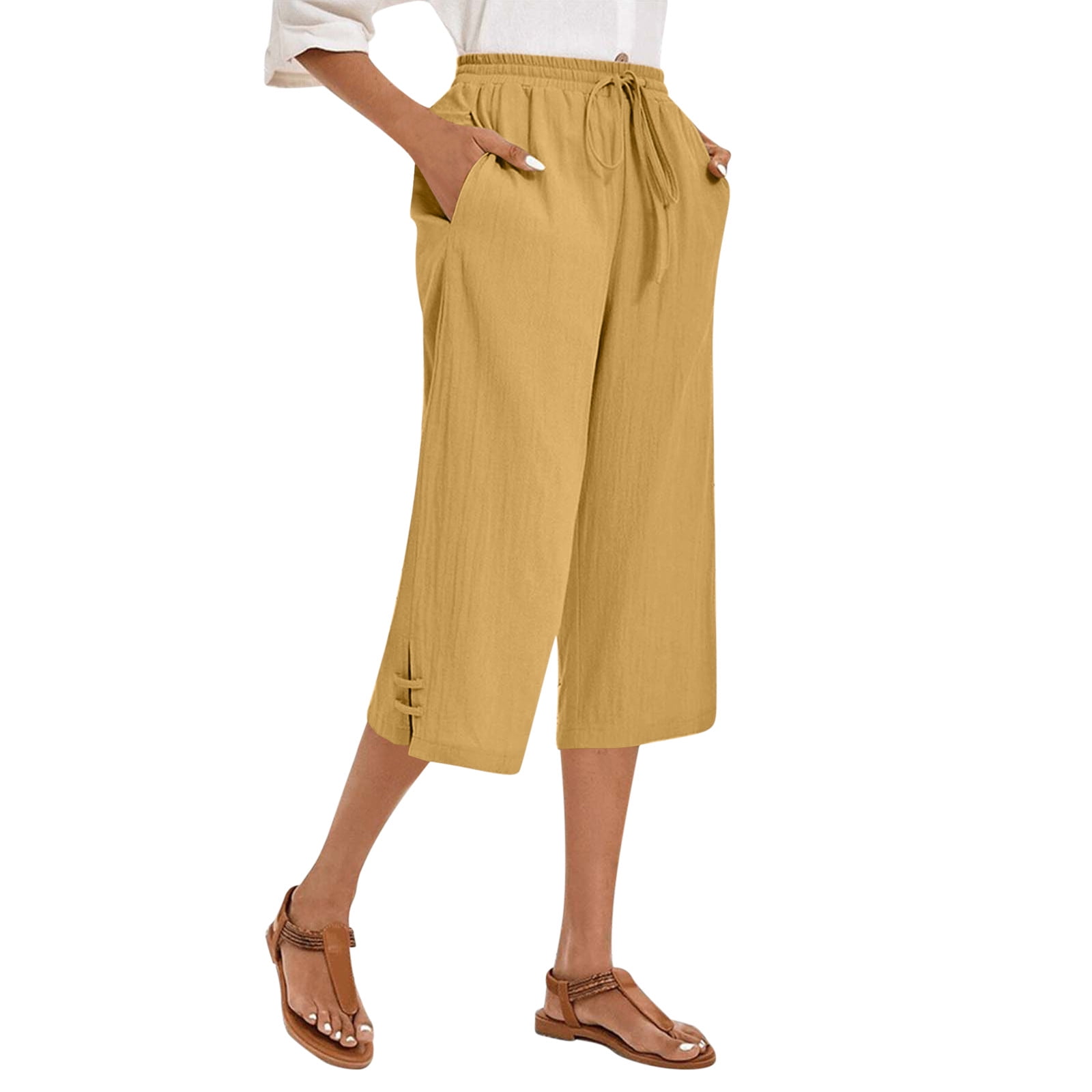 Click here for Diufon Capri Pants For Women Dressy Casual Drawstr... prices