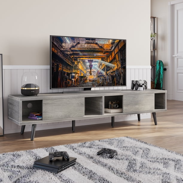 Bestier 70" Mid Century Modern Entertainment Center for 75 inch Display ...