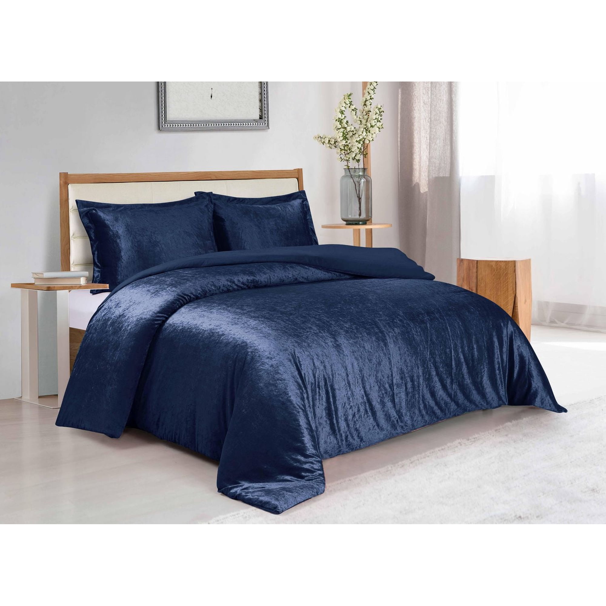Click here for Swift Home Solid Crushed Velvet Duvet Cover Set prices