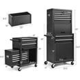 ERGOMASTER Rolling Tool Chest - Removable Top Box Large Bottom Cabinet ...